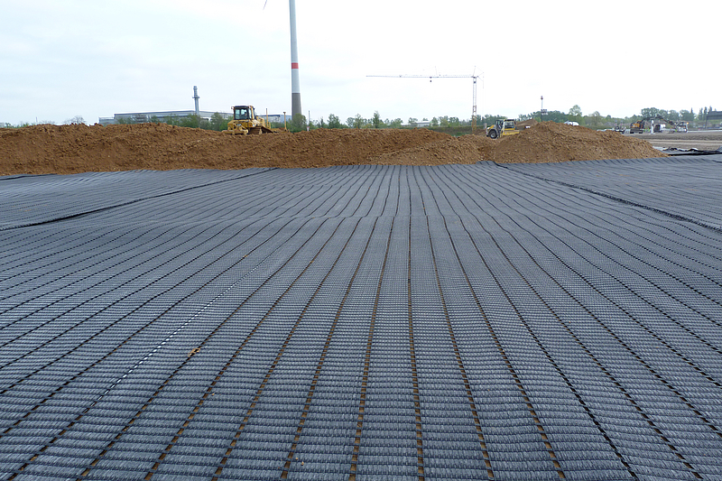 Fortrac geogrid for reinforcement of soils with low bearing capacity